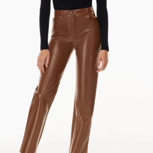 Aritzia | Pants & Jumpsuits | Aritzia Brown Melina Leather Pant | Poshmark